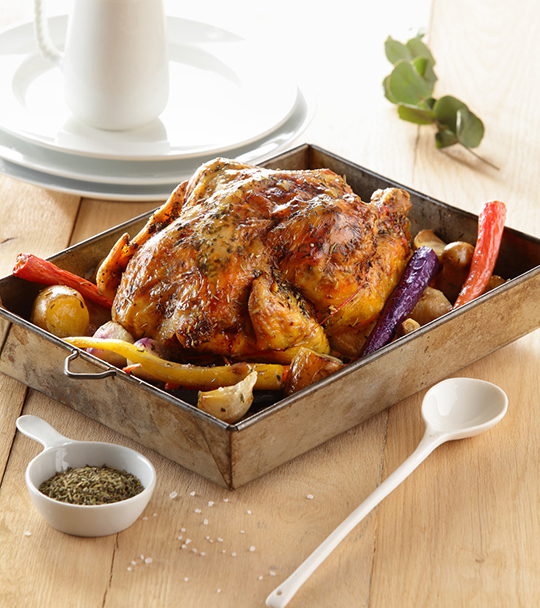 Poulet Fermier Label Rouge rôti au beurre d’herbes de Provence Label ...