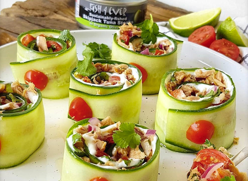 Rouleaux de concombre au thon | A Vos Assiettes