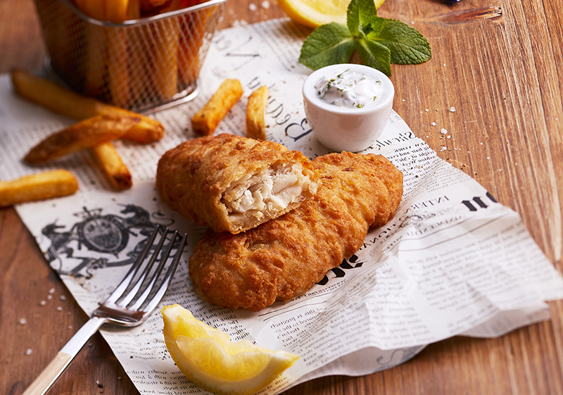 Cabillaud façon Fish and Chips Sauce au yaourt menthe et citron | A Vos ...