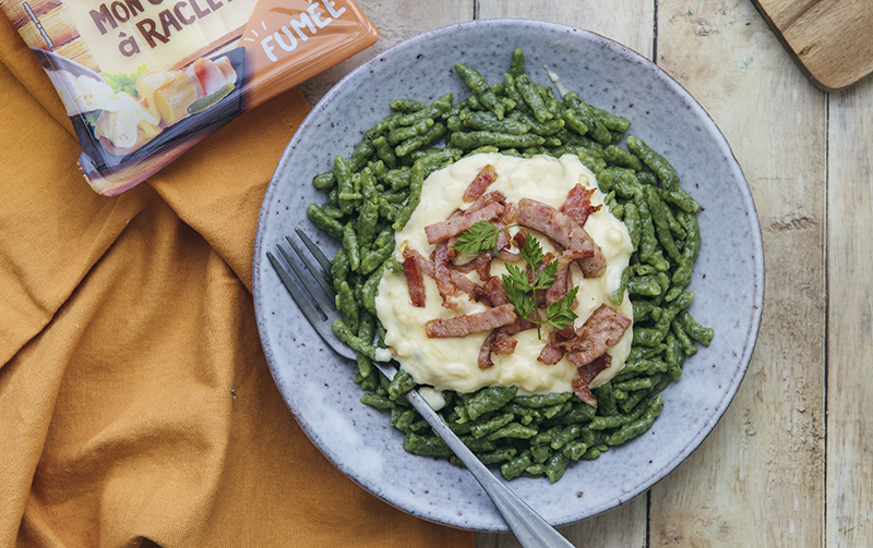 Spaetzle alsaciens aux épinards et crème de raclette « fumée ...