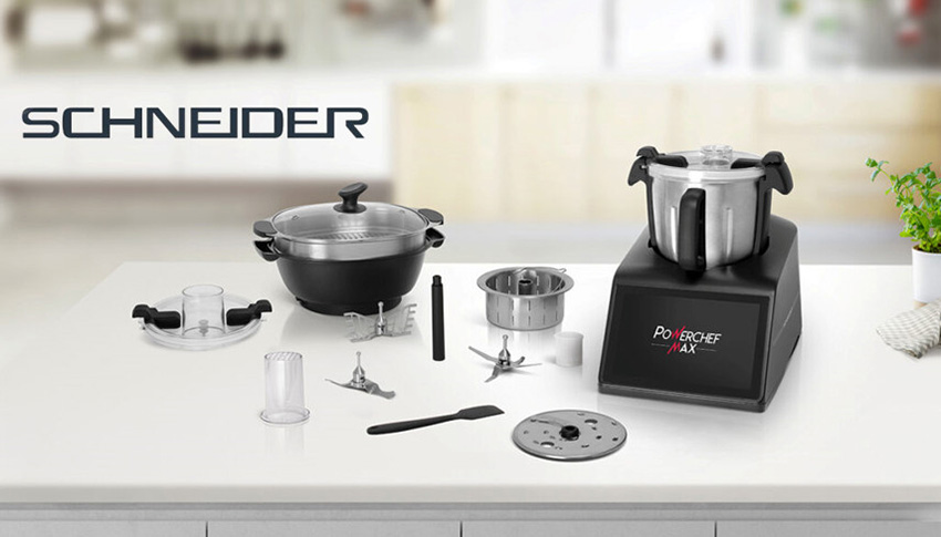 Robot culinaire connecté SCHNEIDER “POWERCHEF MAX” noir | A Vos Assiettes