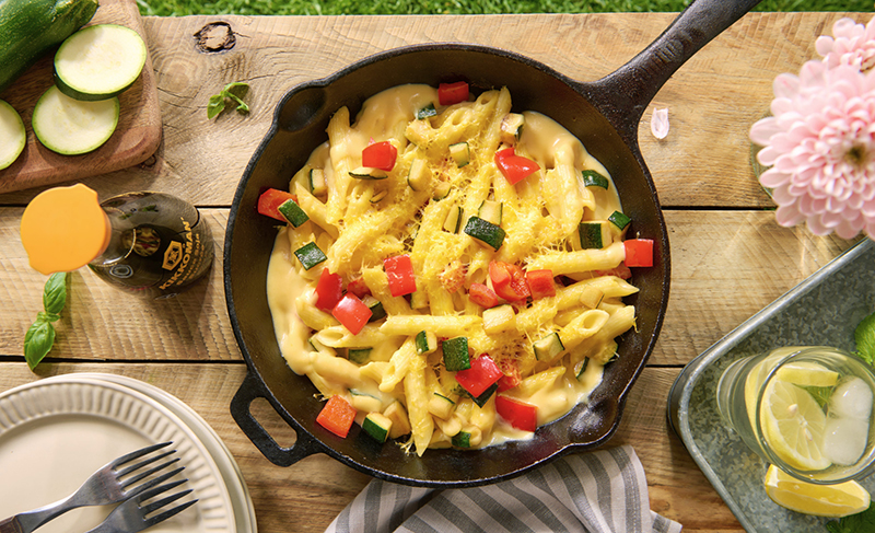 Penne aux légumes et cheddar fondu | A Vos Assiettes