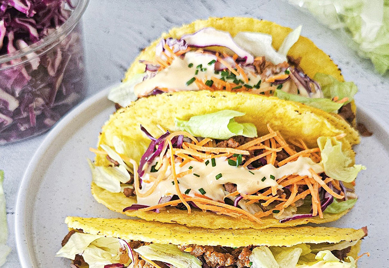 Tacos à la salade Iceberg et légumes prêts à l’emploi | A Vos Assiettes