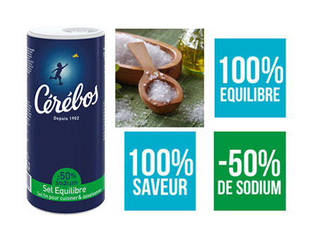 Cérébos lance son Sel Équilibre, réduit en sodium | A Vos Assiettes